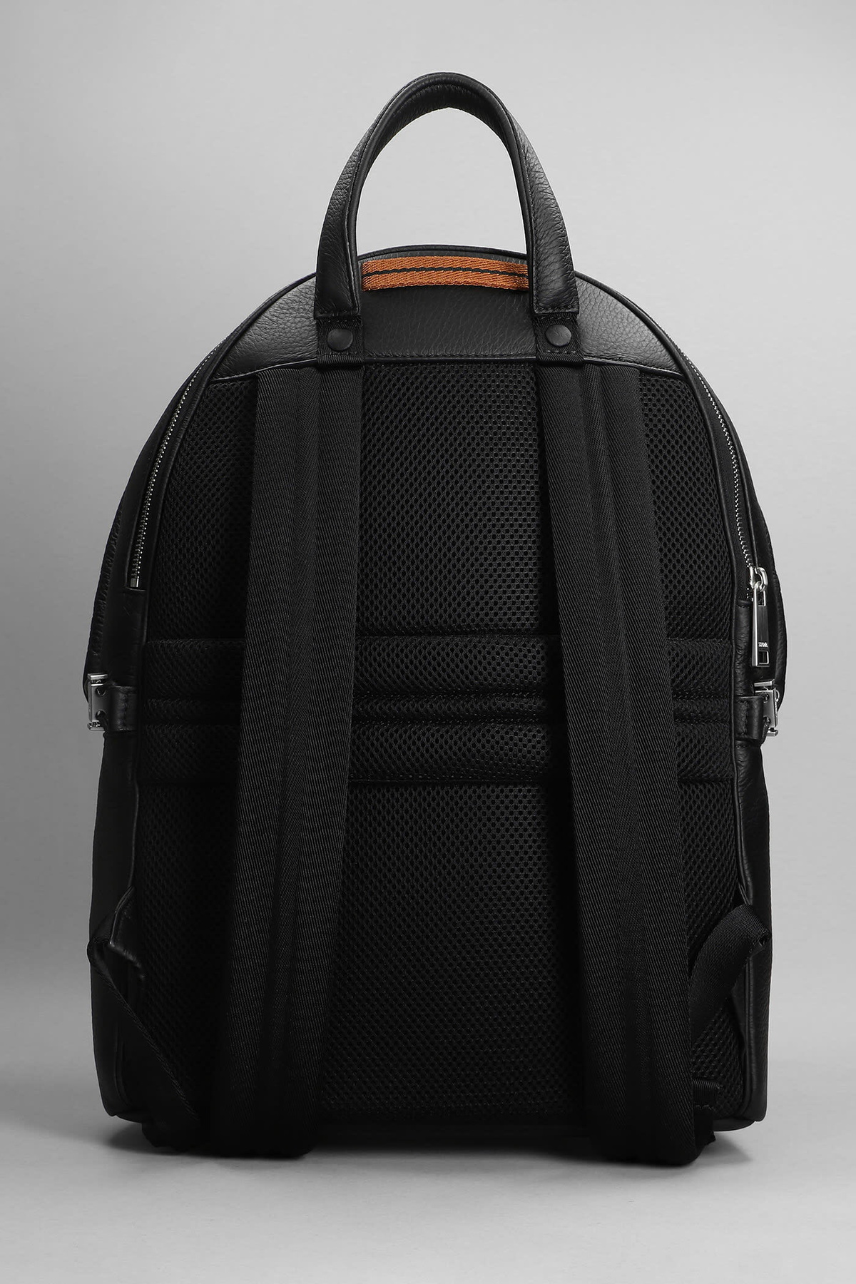Zegna Backpack In Black Leather Zegna