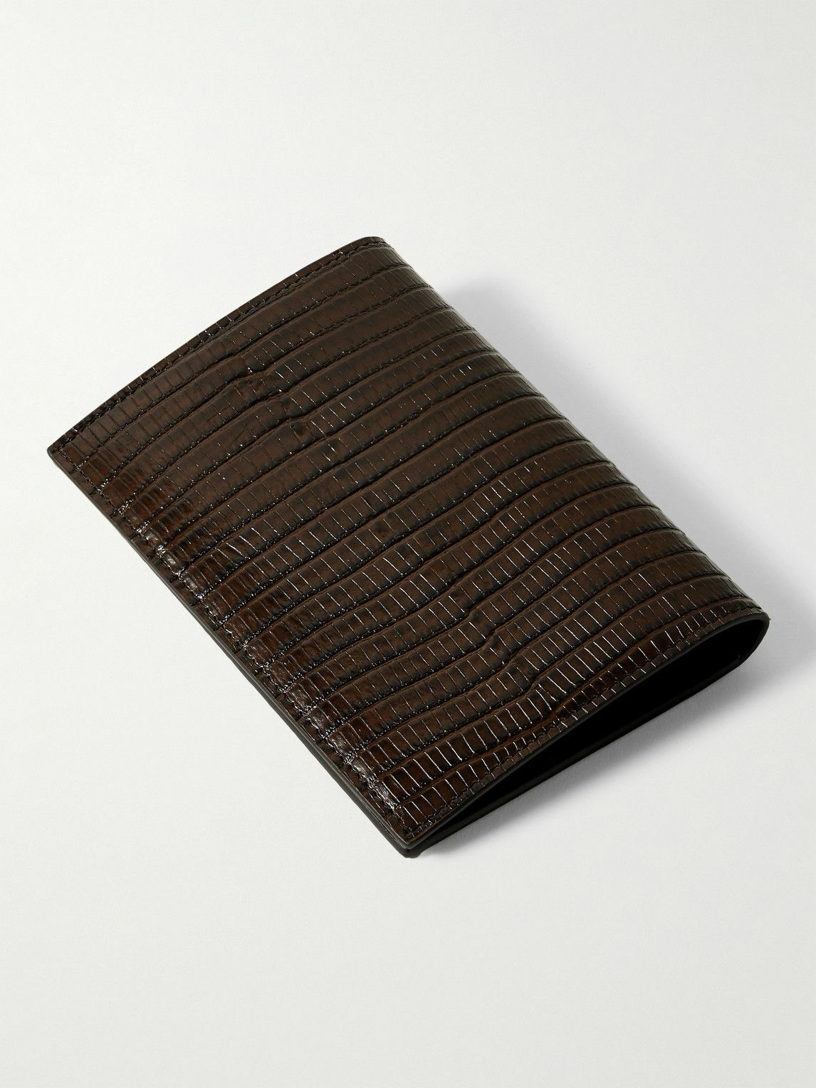 TOM FORD - Lizard-Effect Glossed-Leather Passport Holder TOM FORD