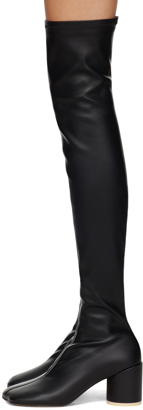 MM6 Maison Margiela Black Anatomic Tall Boots MM6 Maison Margiela