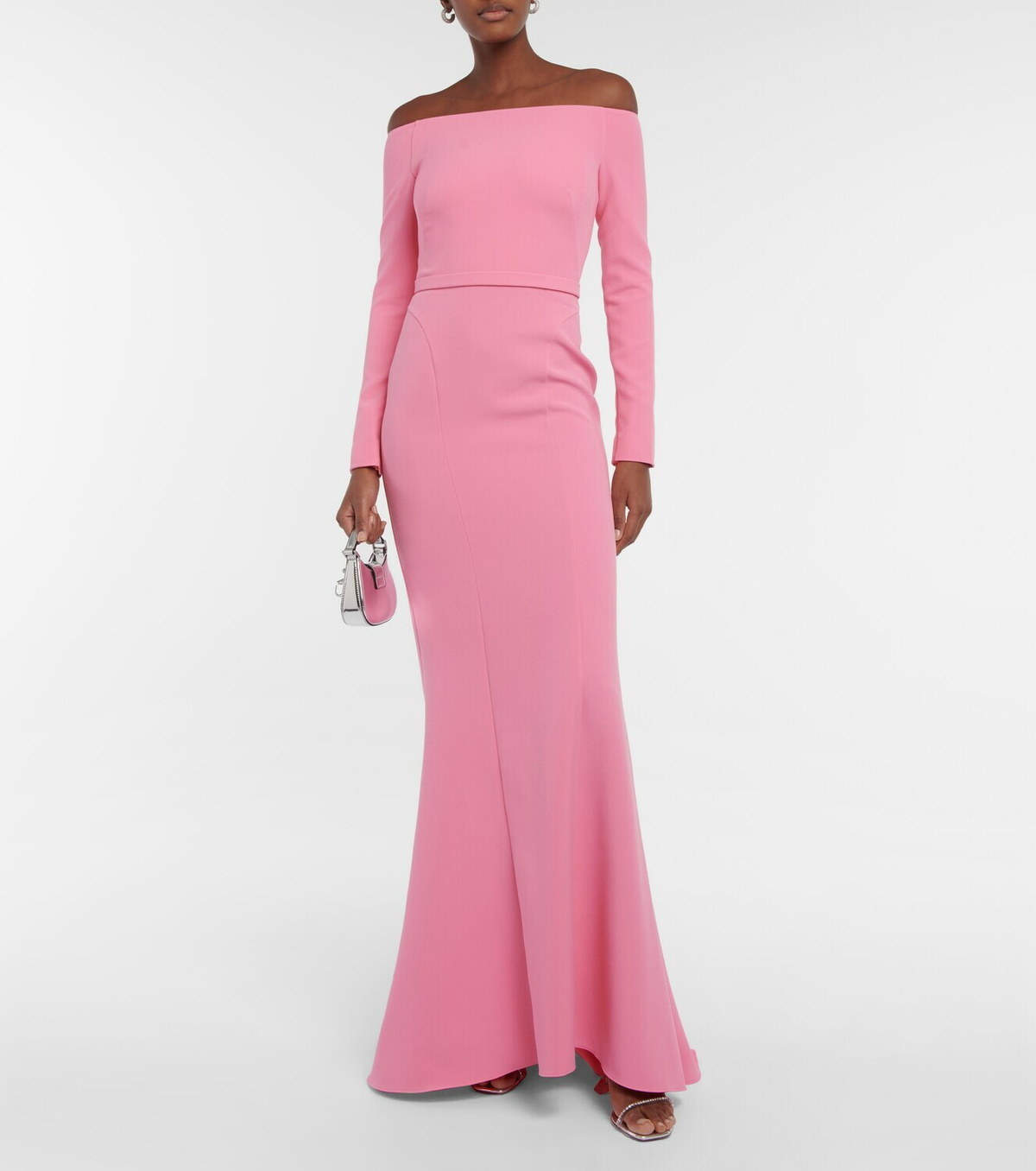 Safiyaa Rory off-shoulder crêpe maxi dress Safiyaa