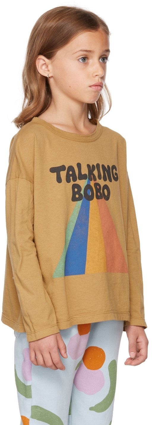 Bobo Choses Kids Tan Talking Bobo Rainbow Long Sleeve T-Shirt Bobo Choses