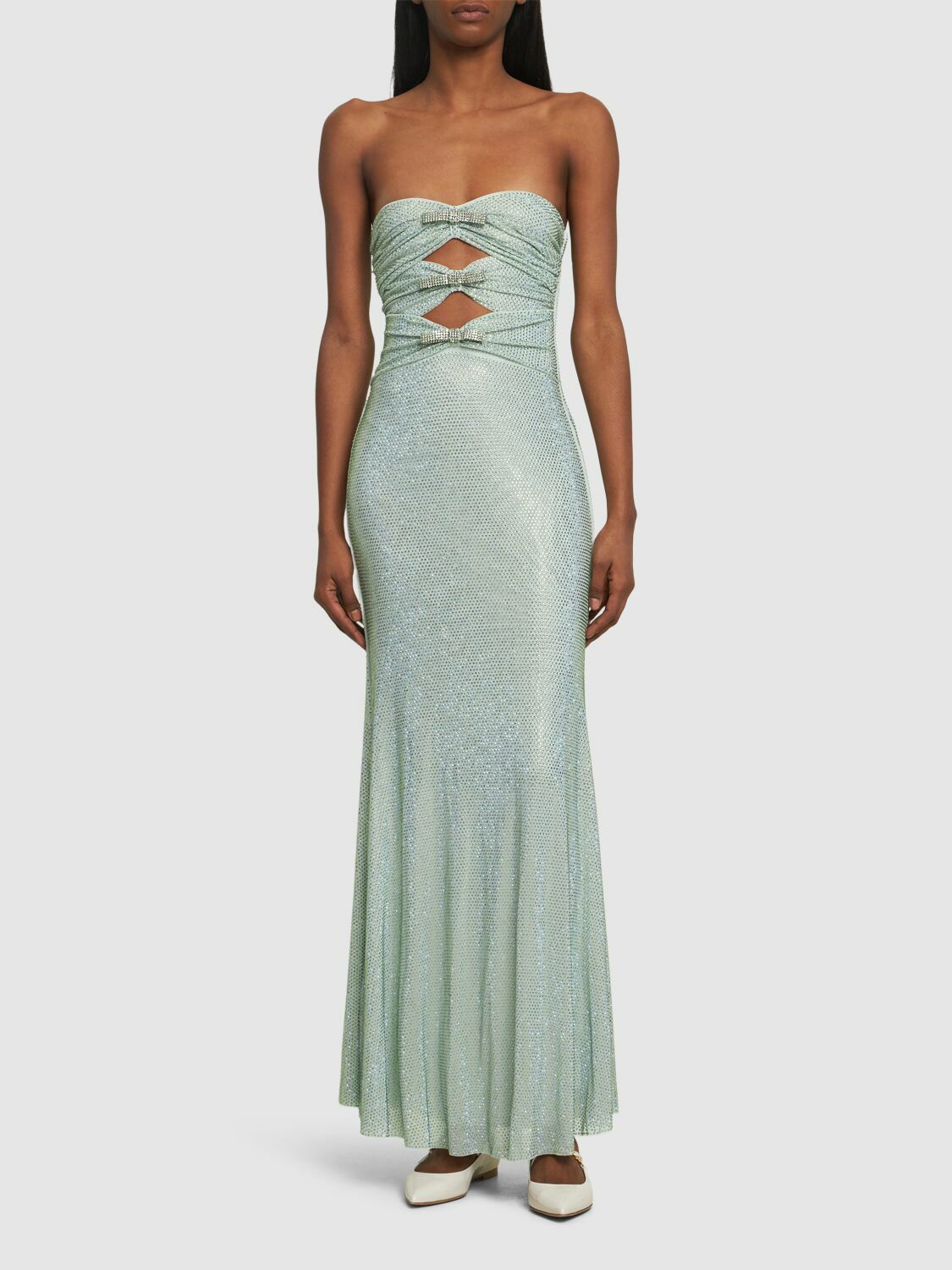 SELF-PORTRAIT - Embellished Strapless Maxi Dress Self-Portrait