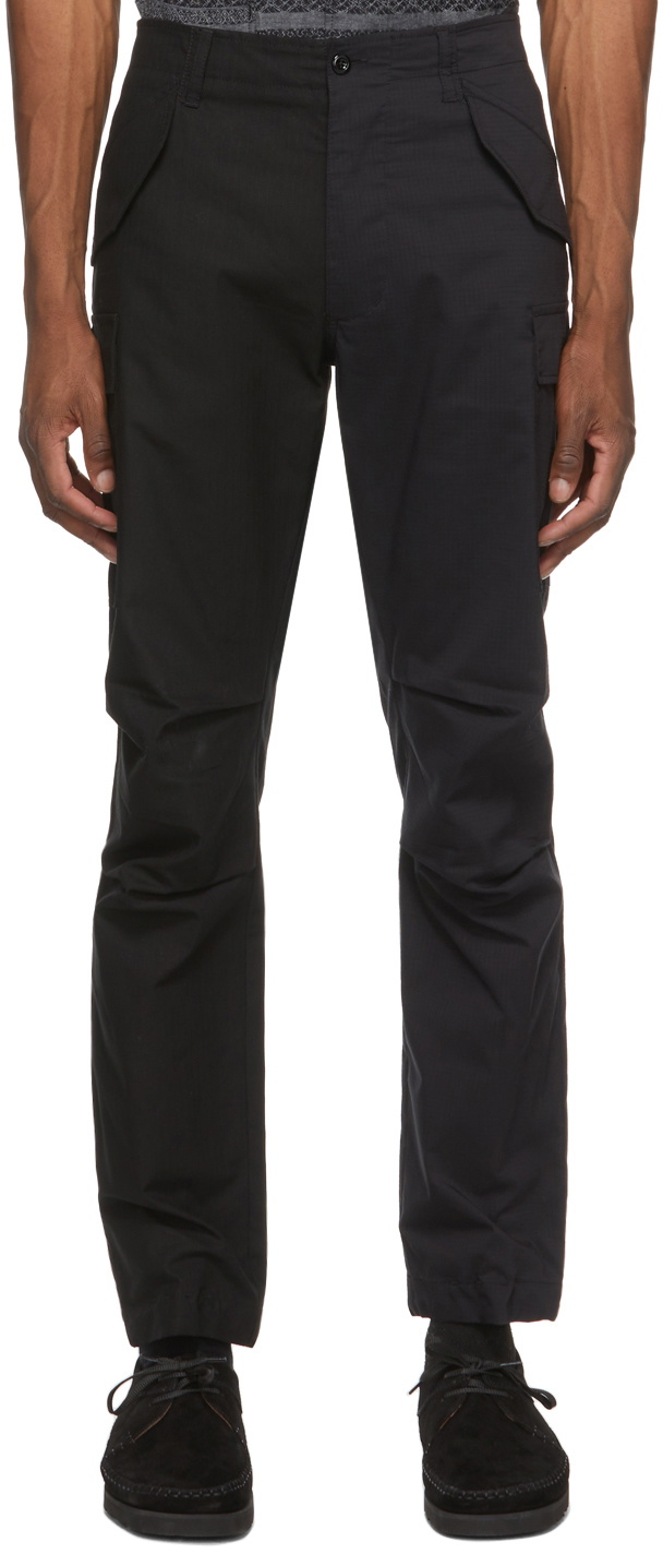 4SDESIGNS Black Combo Cargo Pants 4SDESIGNS