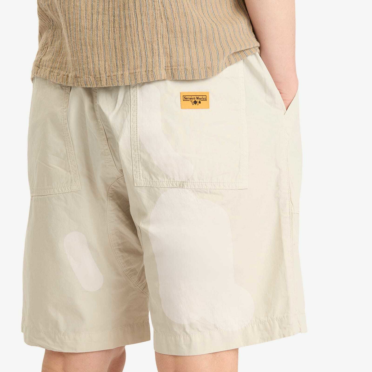 Service Works Men's Poplin Chef Shorts in Salt Service Works