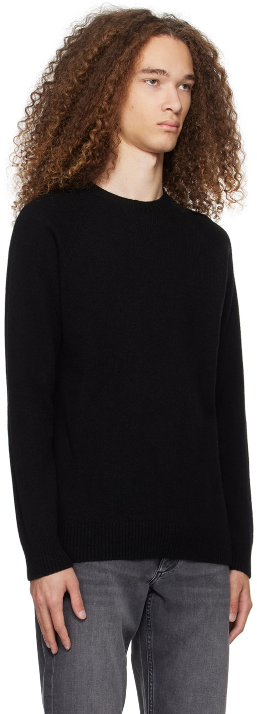 Sunspel Black Raglan Sweater Sunspel