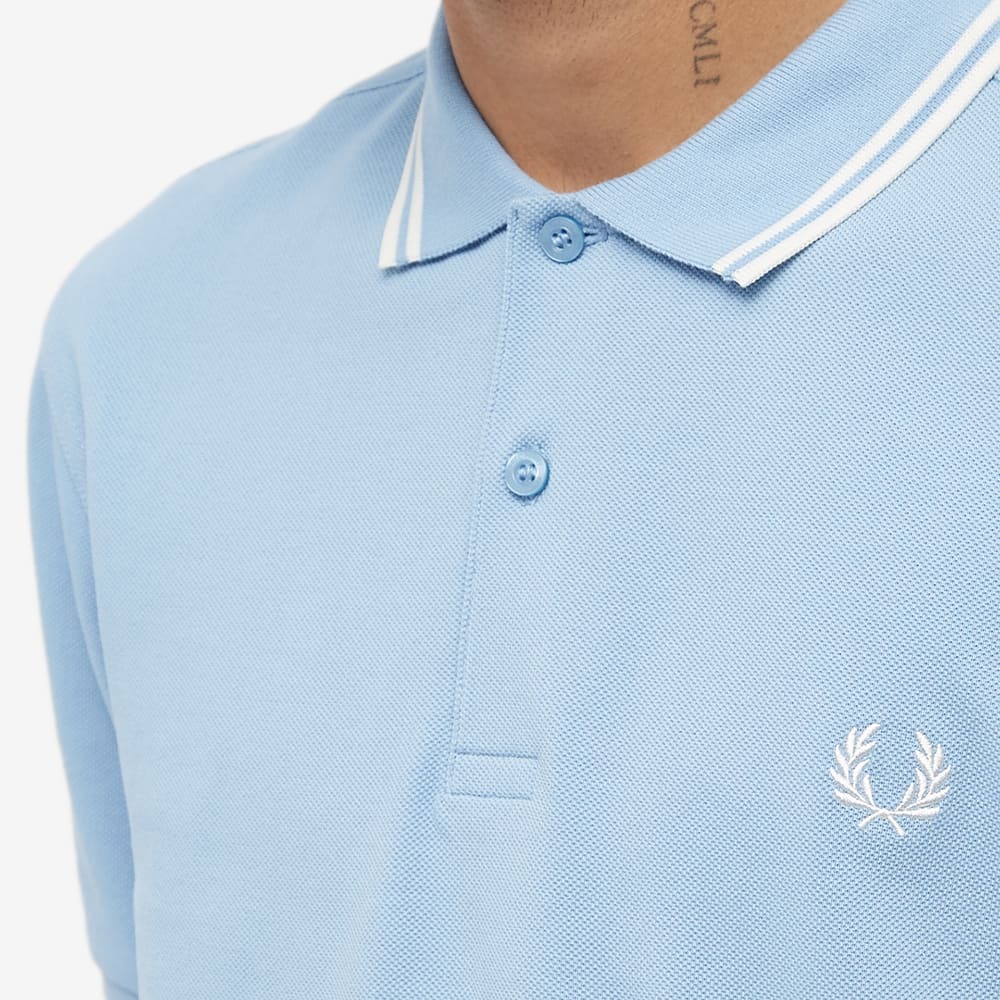 Fred Perry Authentic Men's Slim Fit Twin Tipped Polo Shirt in Sky/Snow ...