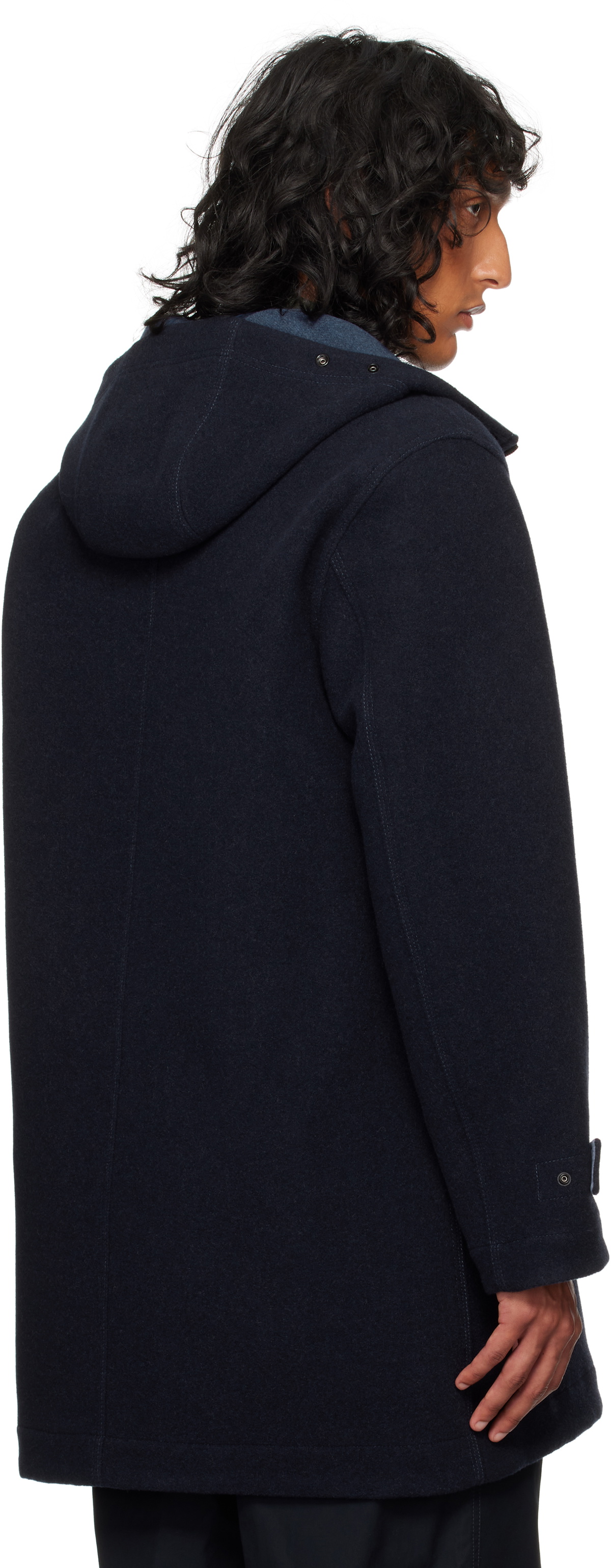 Stone Island Navy 71330 Wool Nylon Panno Double Coat Stone Island