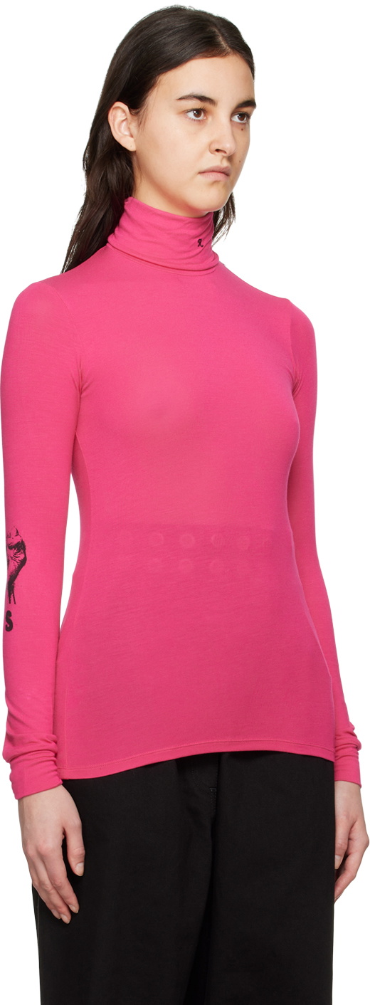 Raf Simons Pink Hand Sign Turtleneck Raf Simons