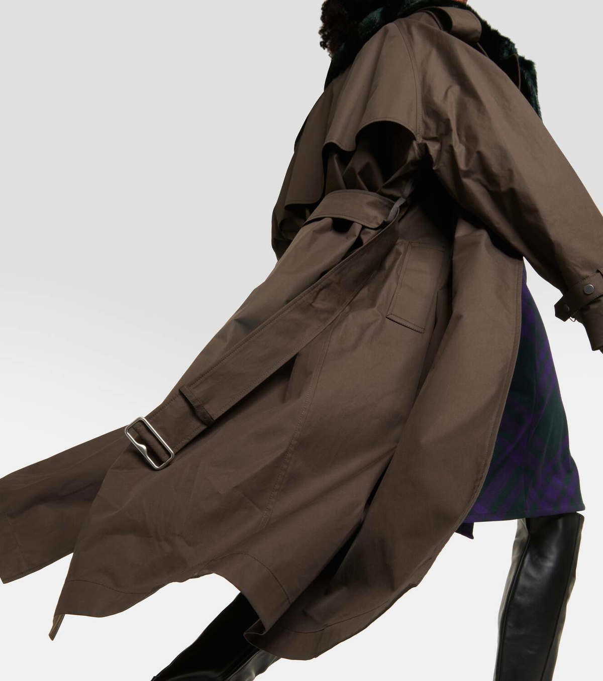 Burberry Faux-fur trimmed cotton coat Burberry