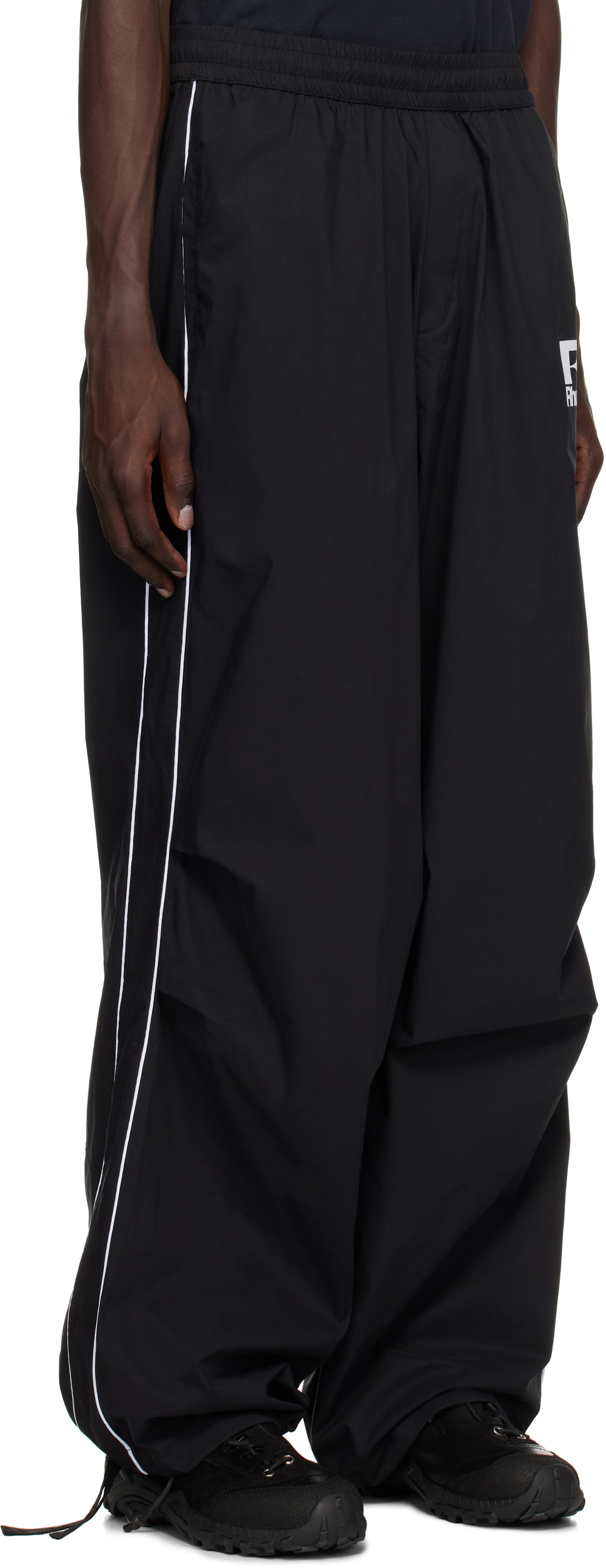 Rhude Black Piping Parachute Track Pants Rhude