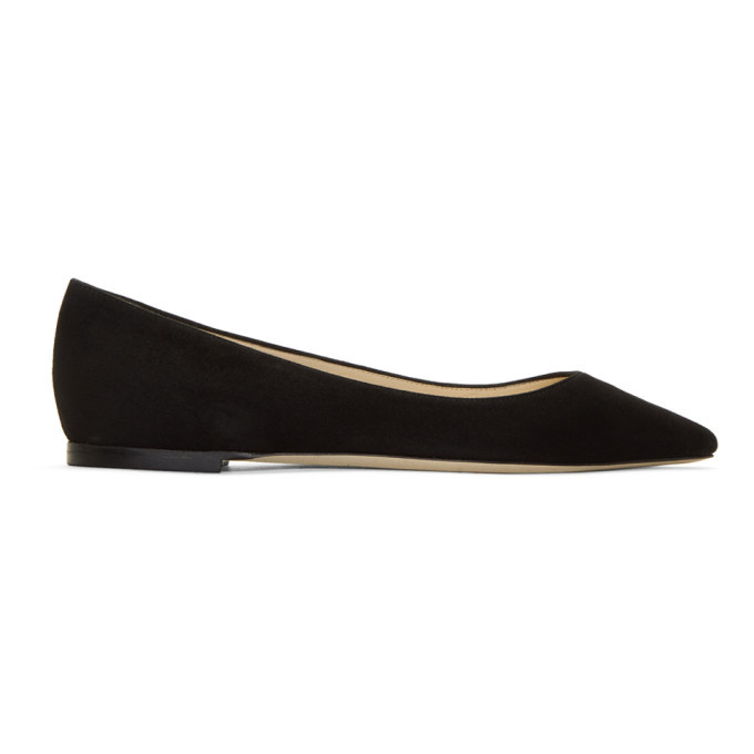 Jimmy Choo Black Suede Romy Flats Jimmy Choo