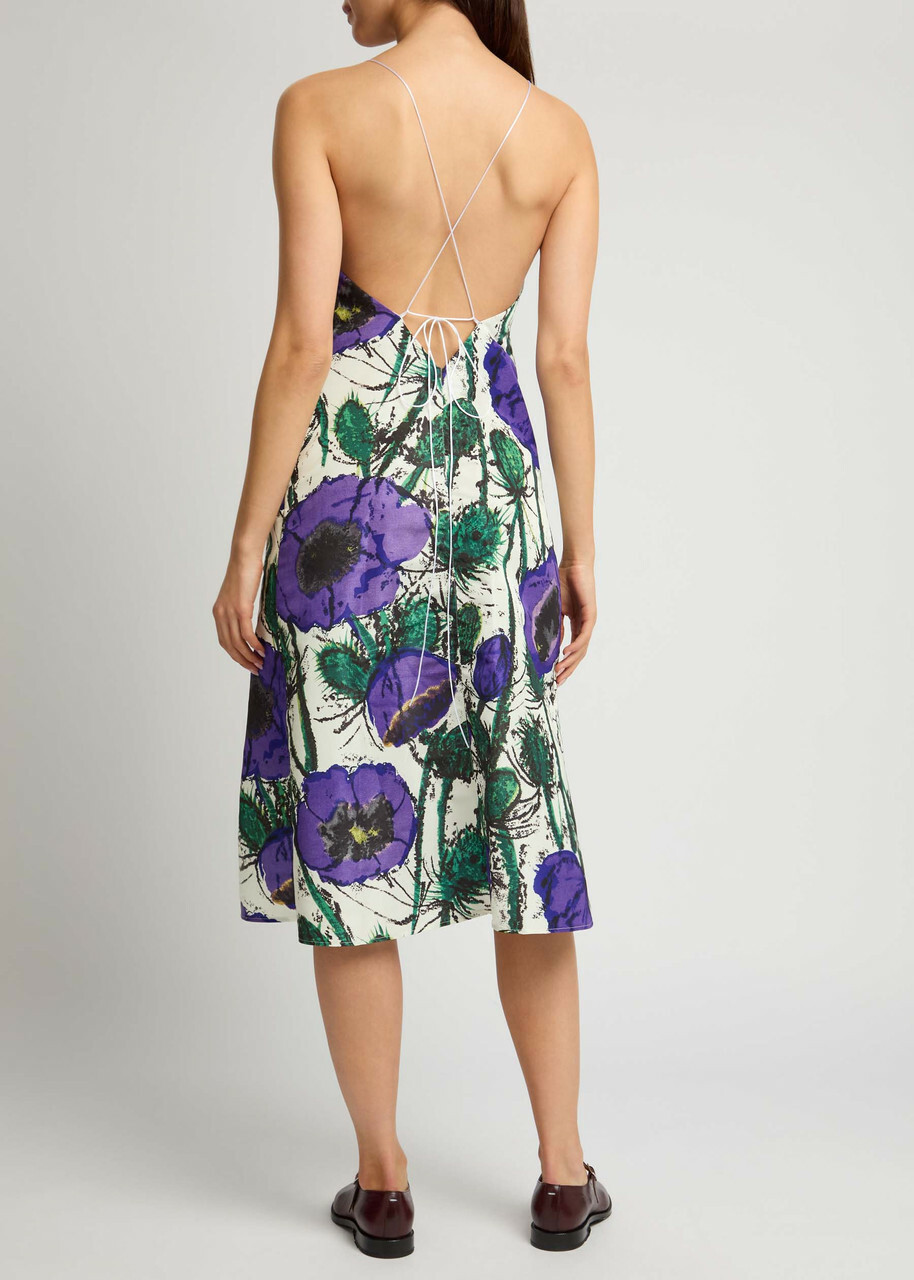 Wales Bonner Josephine Cotton-blend Poplin Midi Dress Multicoloured 1 ...