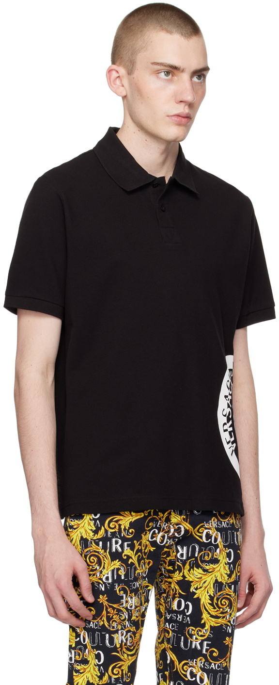Versace Jeans Couture Black V-Emblem Polo Versace