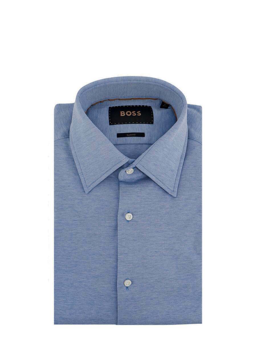 Boss Shirt Blue Mens BOSS