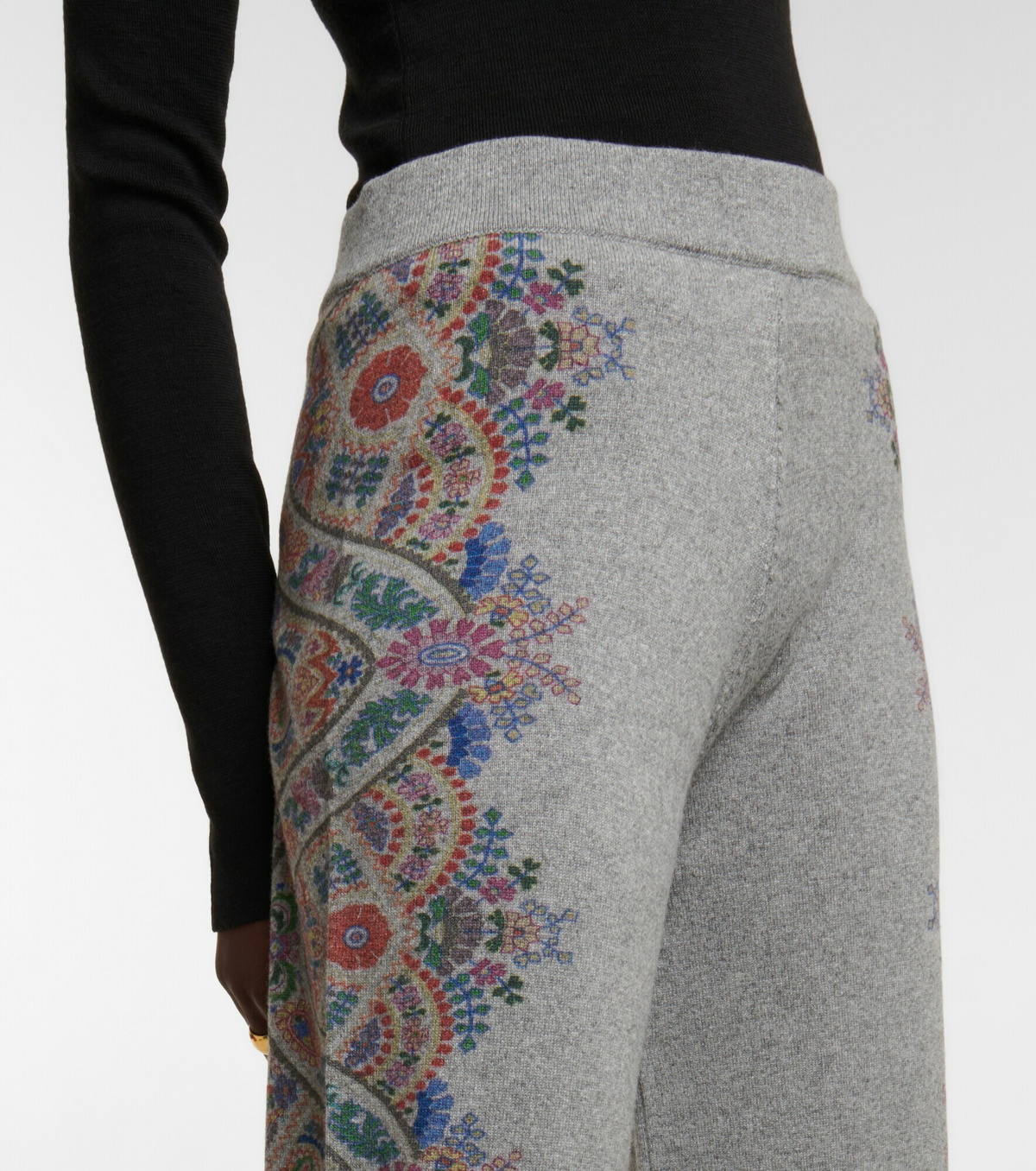 Etro - Floral high-rise wide-leg knit pants Etro