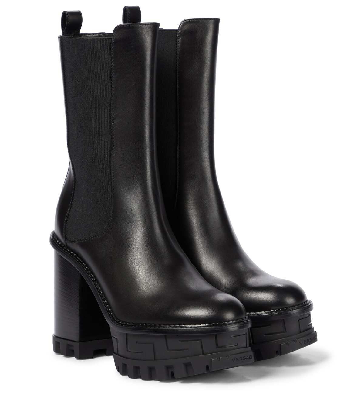 Versace - Greca Labyrinth leather platform ankle boots Versace