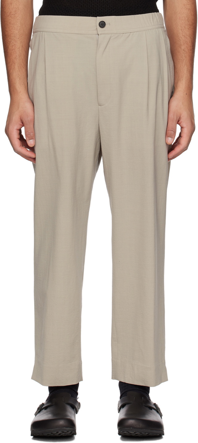 Solid Homme Beige Cropped Tapered Trousers Solid Homme