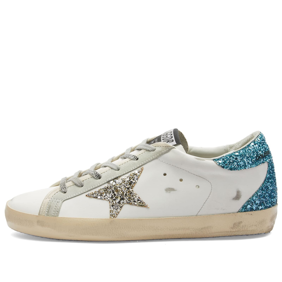 Golden Goose Women's Super Star Leather Sneakers in White/Ice/Platinum ...