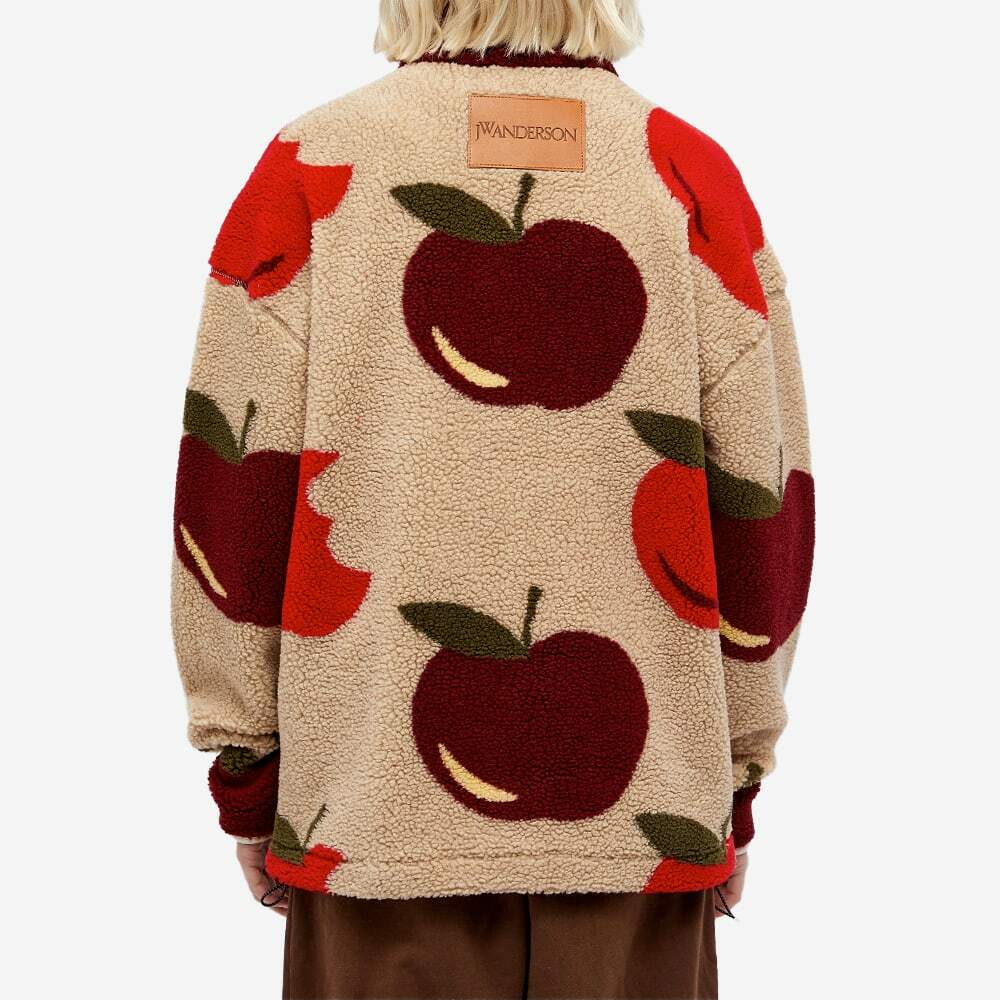 JW Anderson Women's Fleece Jacket in Beige/Red JW Anderson