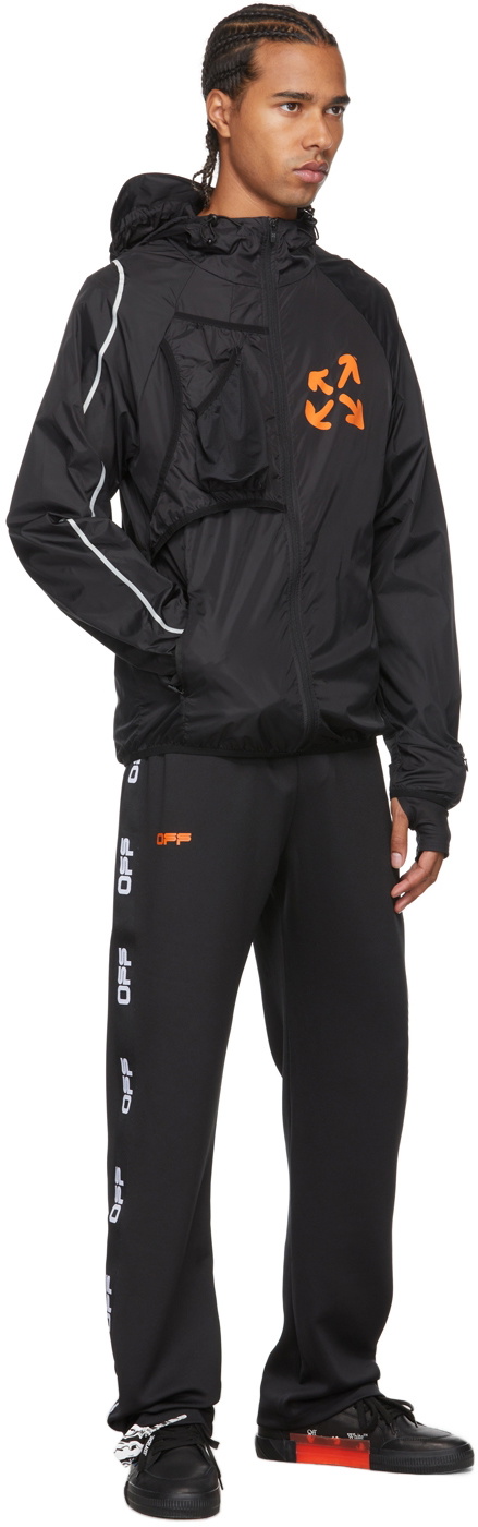 Off-White Black & Orange Active Logo Zip-Up Running Jacket Off-White