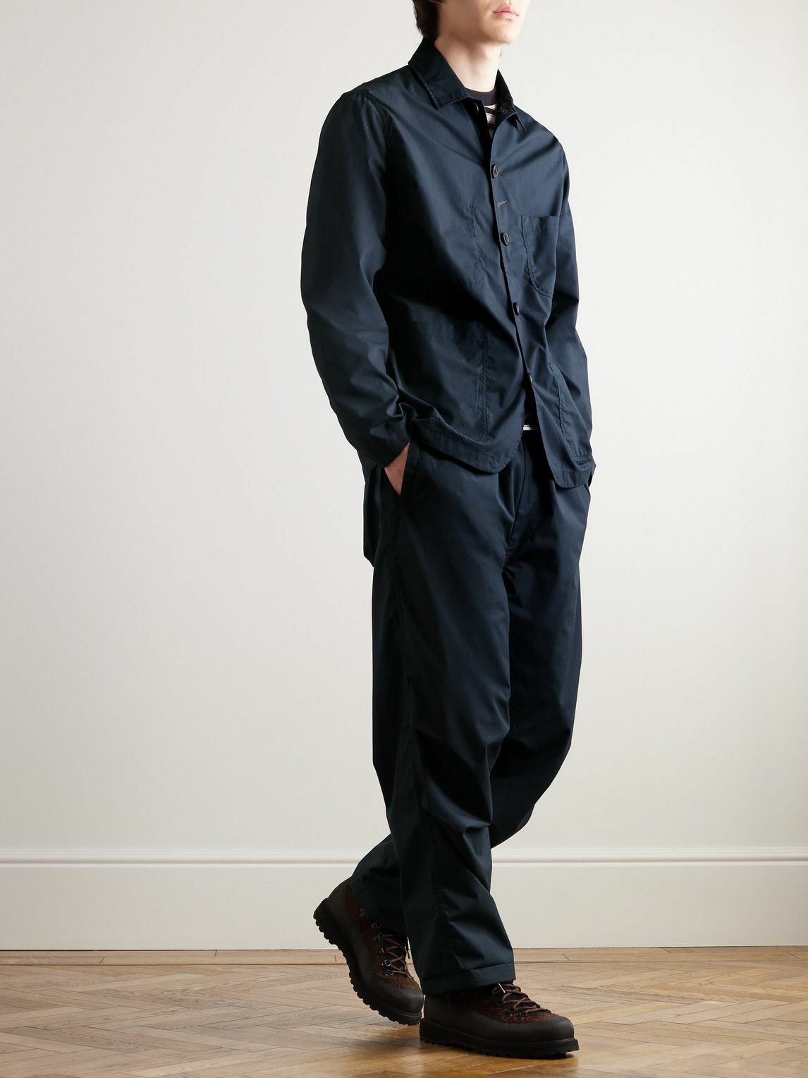 Universal Works Bakers Cotton Twill Chore Jacket Blue Universal Works