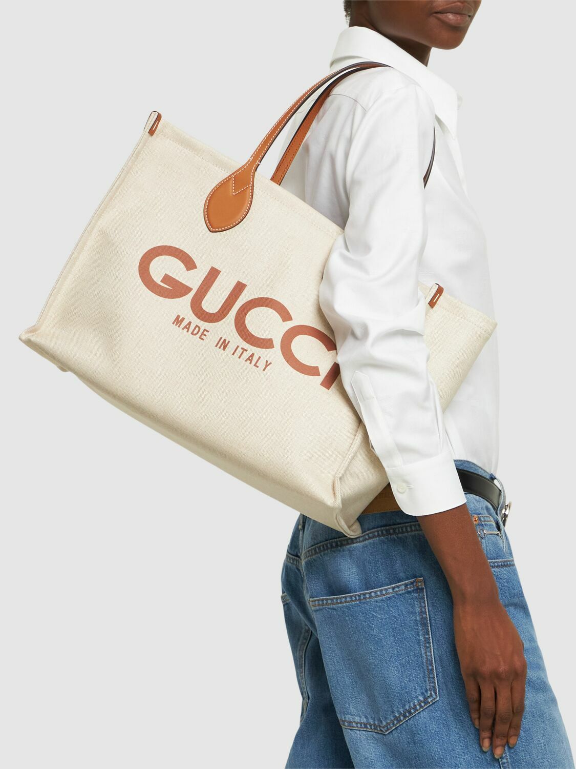 GUCCI - Gucci Canvas Tote Bag Gucci