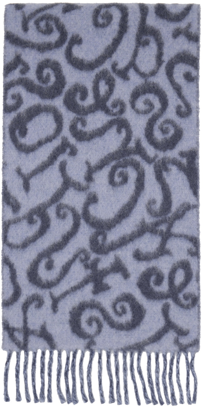 Acne Studios Blue Monogram Scarf Acne Studios