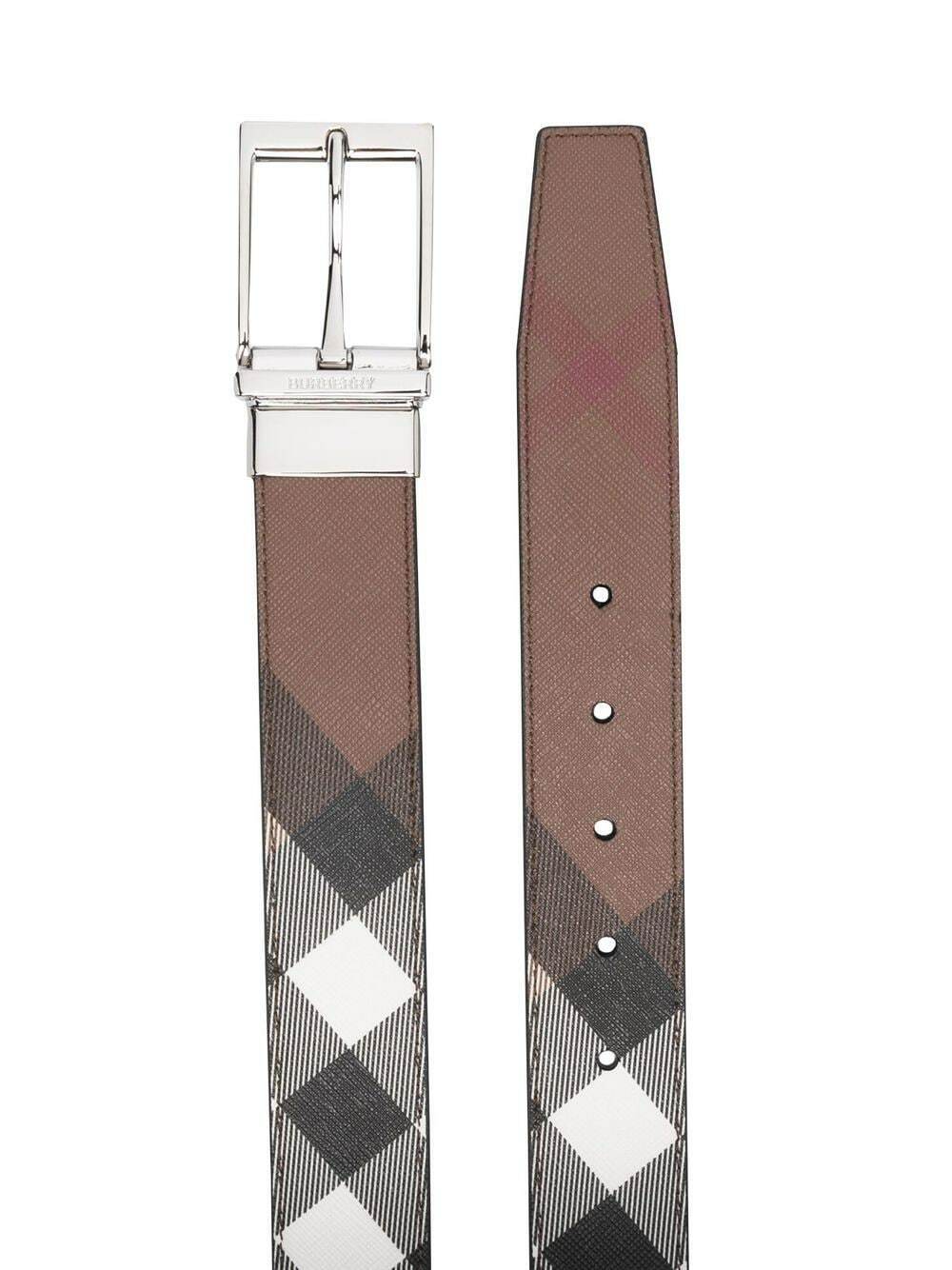 BURBERRY - Check Motif Belt Burberry