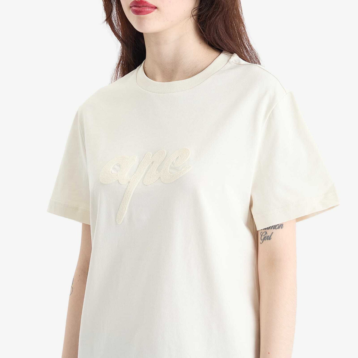 A.P.C. Women's Lenny Logo T-Shirt in Mastic A.P.C.