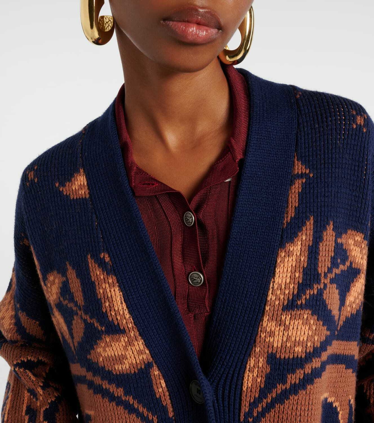 Etro Jacquard wool cardigan Etro