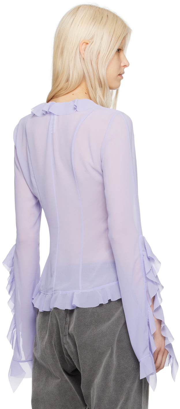 Acne Studios Purple Ruffle Blouse Acne Studios