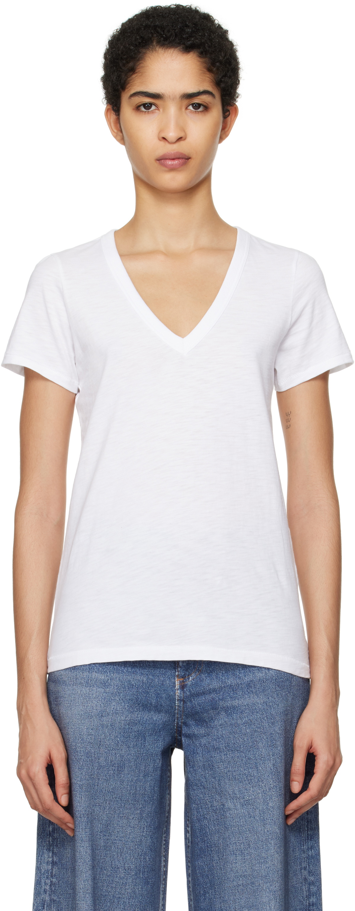 rag & bone White 'The Slub Vee' T-shirt Rag and Bone