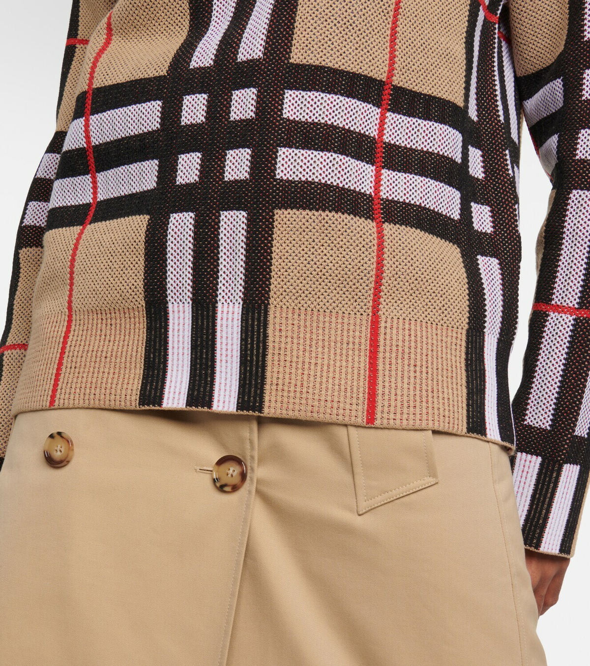 Burberry Checked cotton blend sweater Burberry