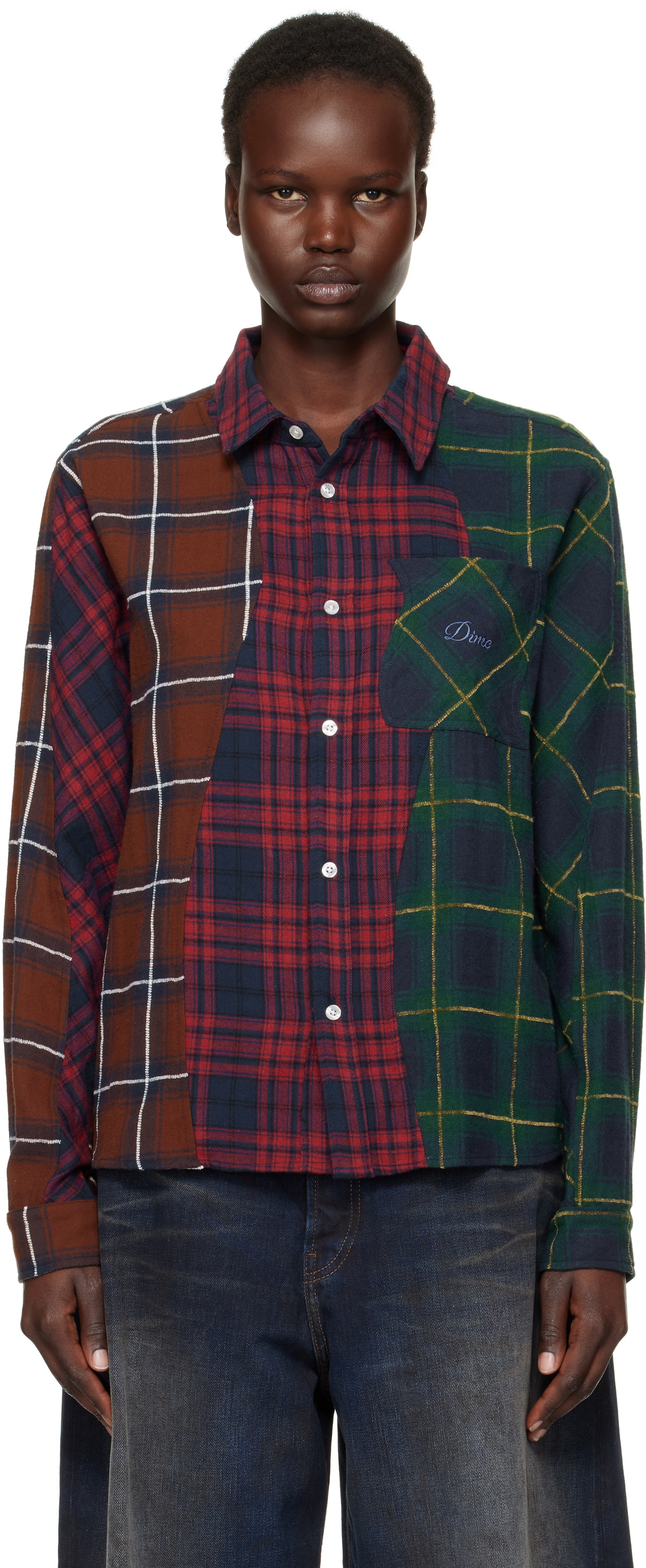 Dime Multicolor Triple Plaid Shirt Dime