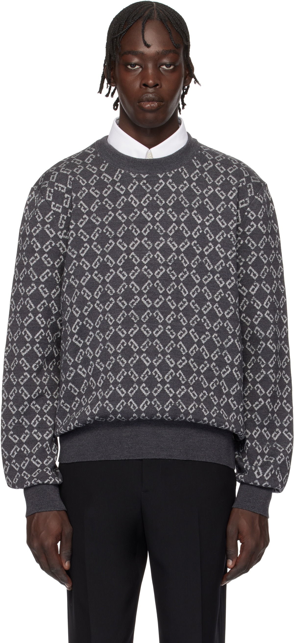 Givenchy Gray Monogram 72 Jacquard Sweater Givenchy