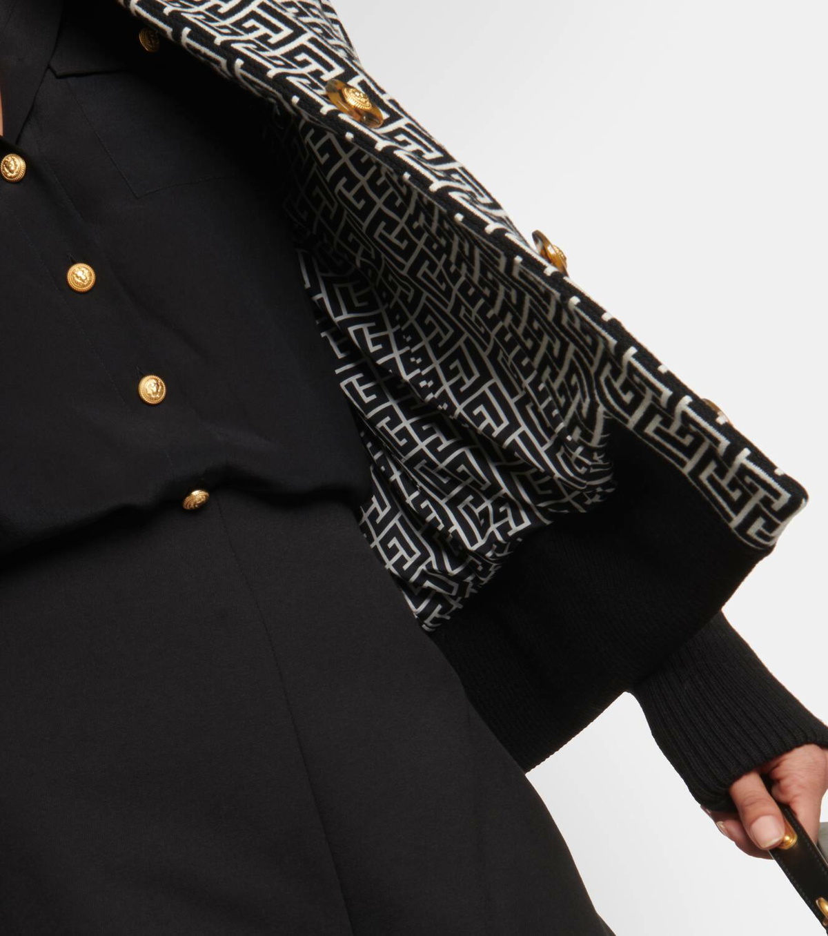 Balmain Monogram faux fur-trimmed jacket Balmain