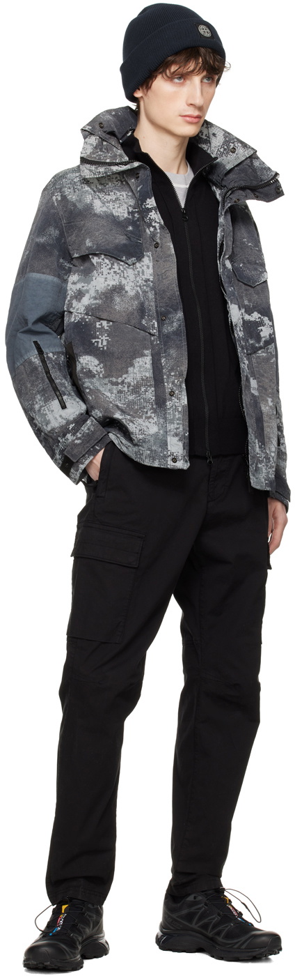 Stone Island Gray Dissolving Grid Jacket Stone Island