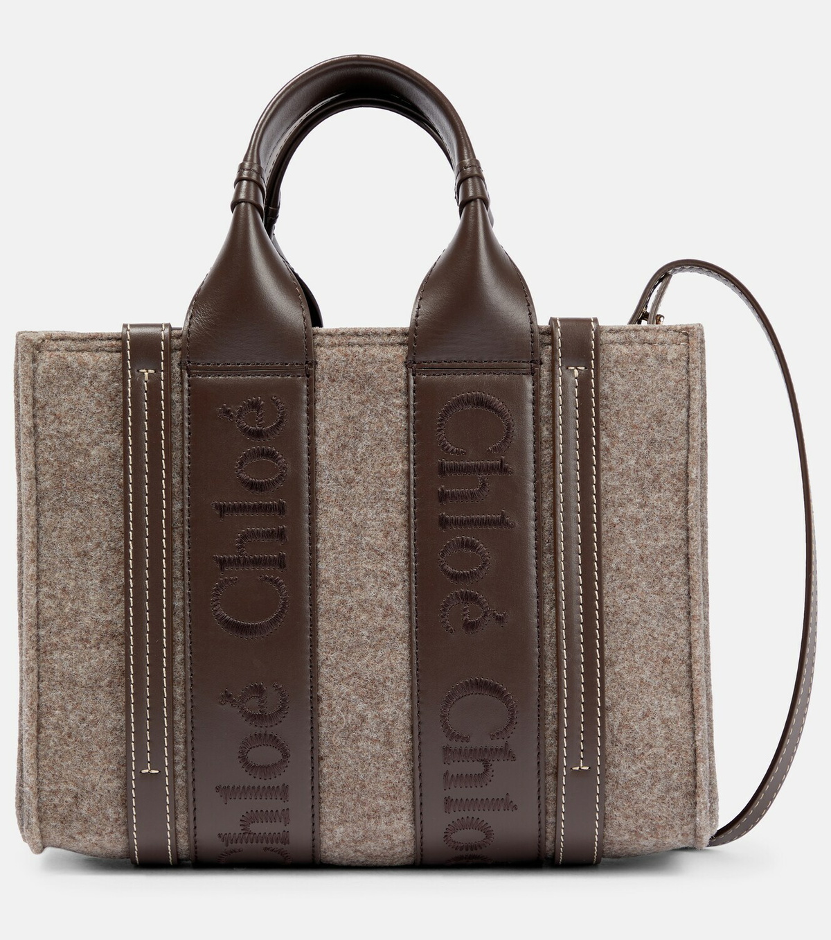 Chloe - Woody Small felted tote bag Chloe