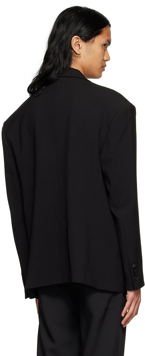 CALVINLUO Black Polyester Blazer CALVINLUO