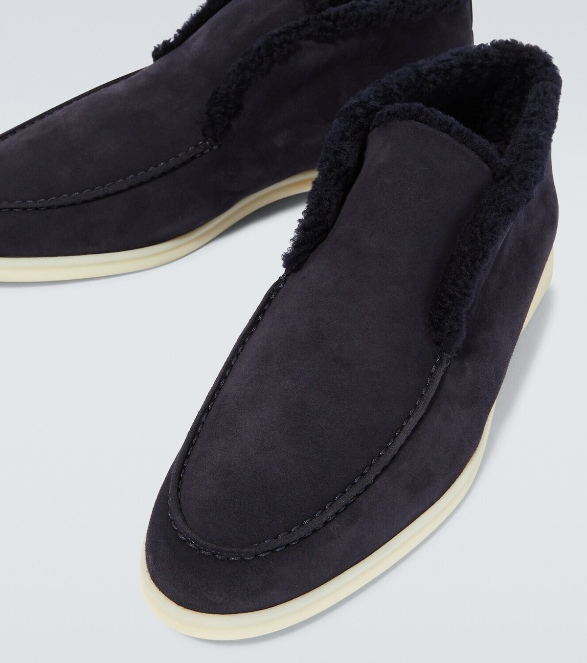 Loro Piana - Open Walk shearling-trimmed leather ankle boots Loro Piana