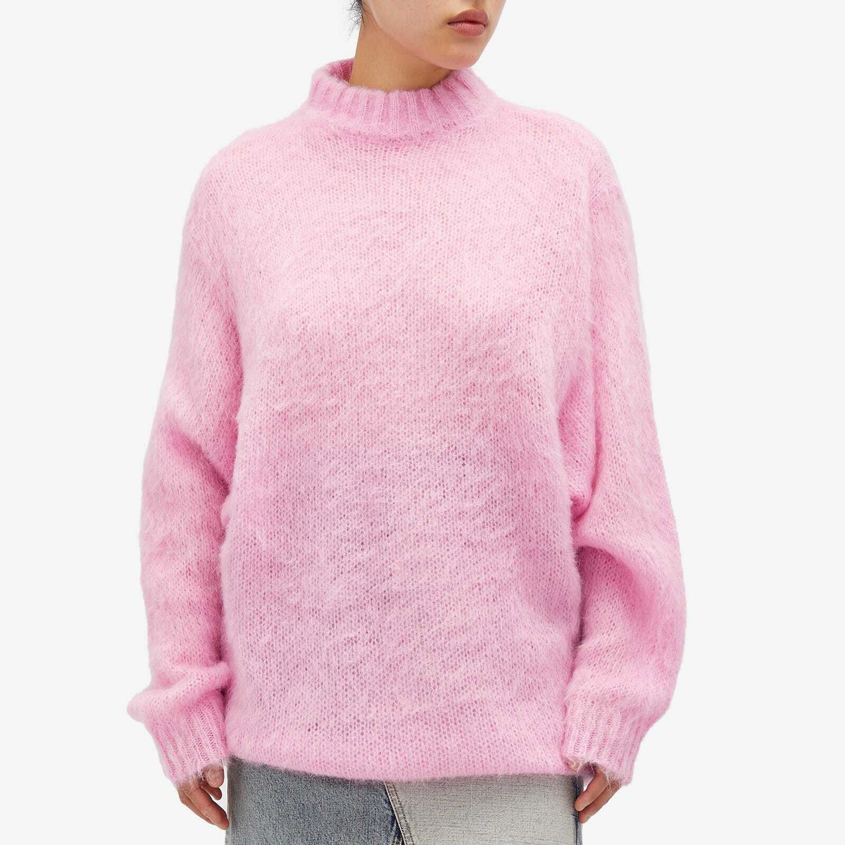 MM6 Maison Margiela Women's Fluffy Knit Jumper in Neon Pink MM6 Maison ...