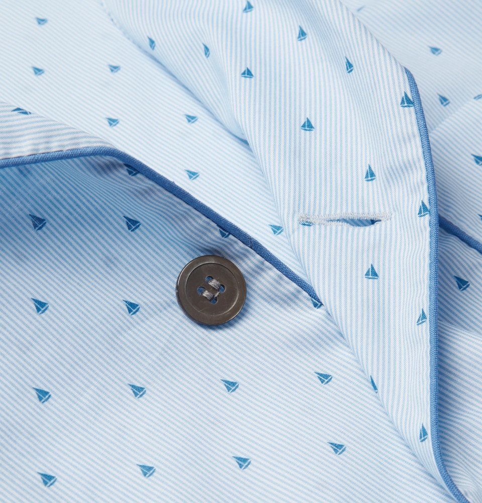 Derek Rose - Nelson Cotton-Jacquard Pyjama Set - Men - Blue Derek Rose