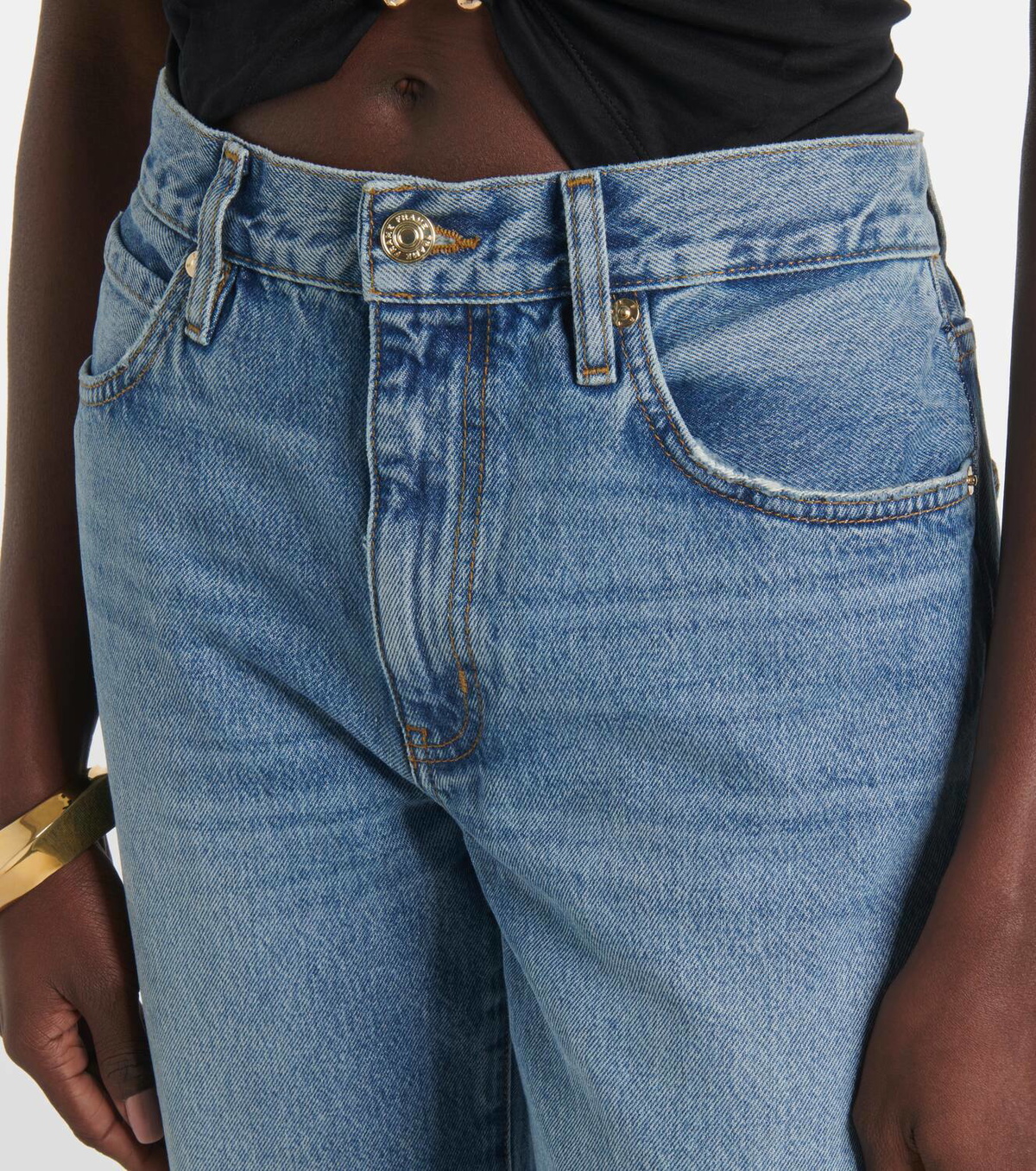 Frame The Champagne embellished straight jeans Frame Denim