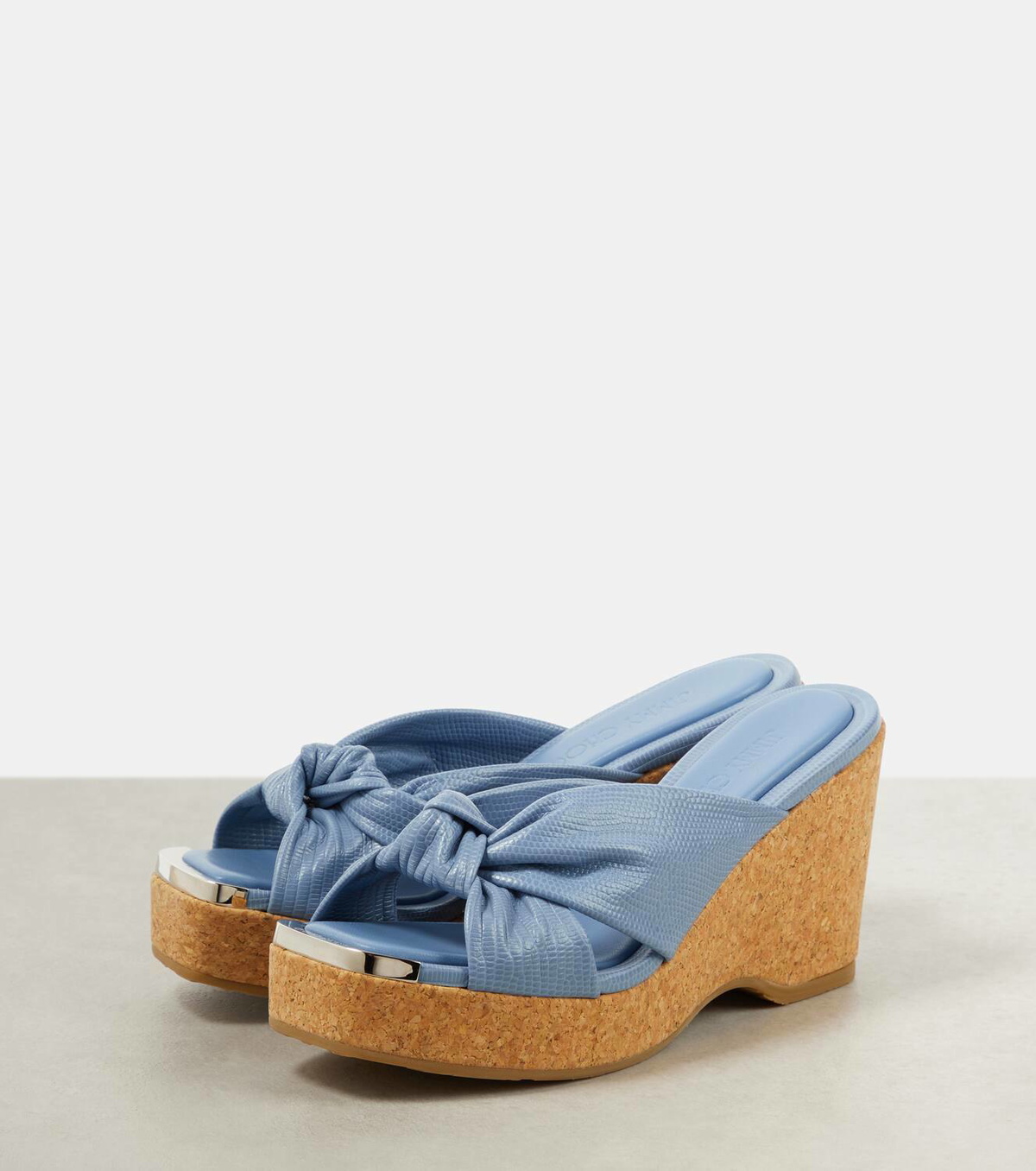 Jimmy Choo Avenue croc-effect leather wedges Jimmy Choo