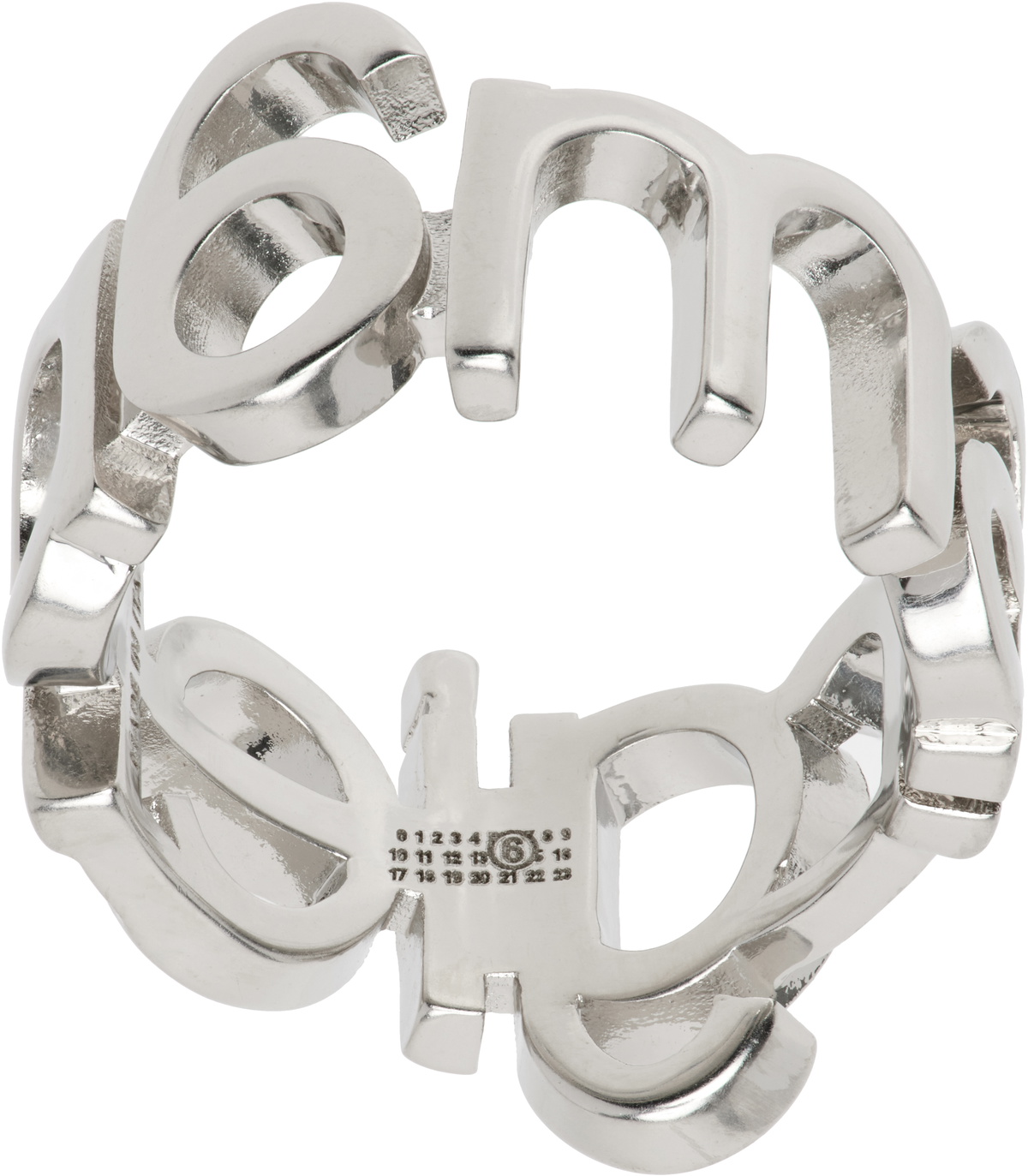 MM6 Maison Margiela Silver Letter Logo Ring MM6 Maison Margiela