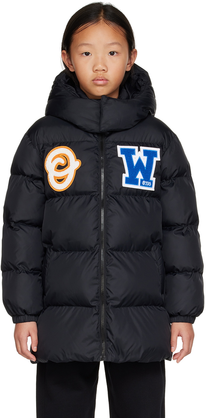 Off-White Kids Black OW Patch Puffer Jacket Off-White