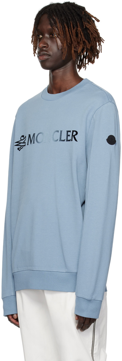 Moncler Blue Flocked Sweatshirt Moncler