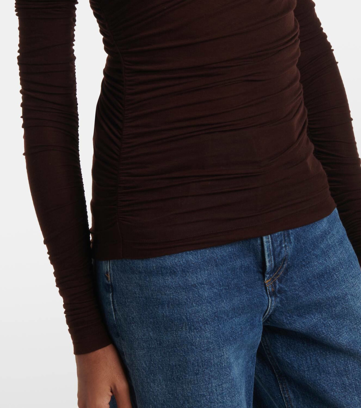 Agolde Tania draped jersey top AGOLDE