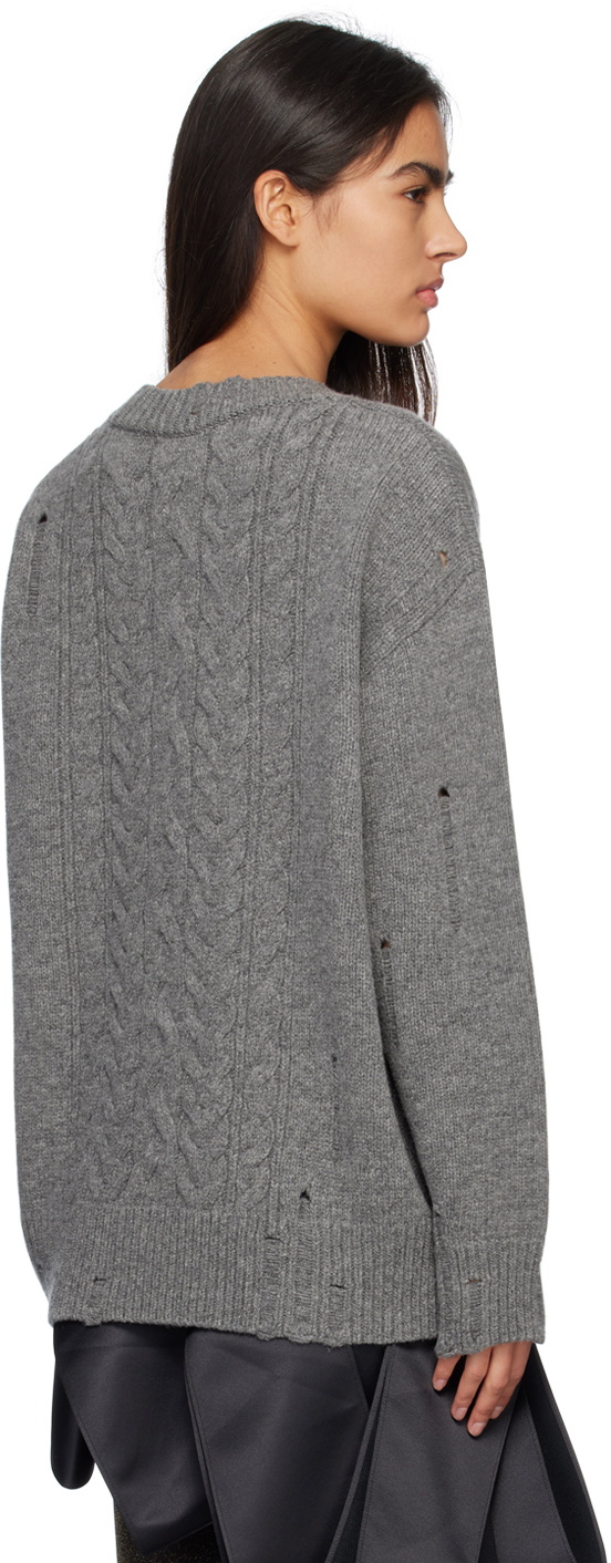 We11done Gray Destroyed Sweater We11done