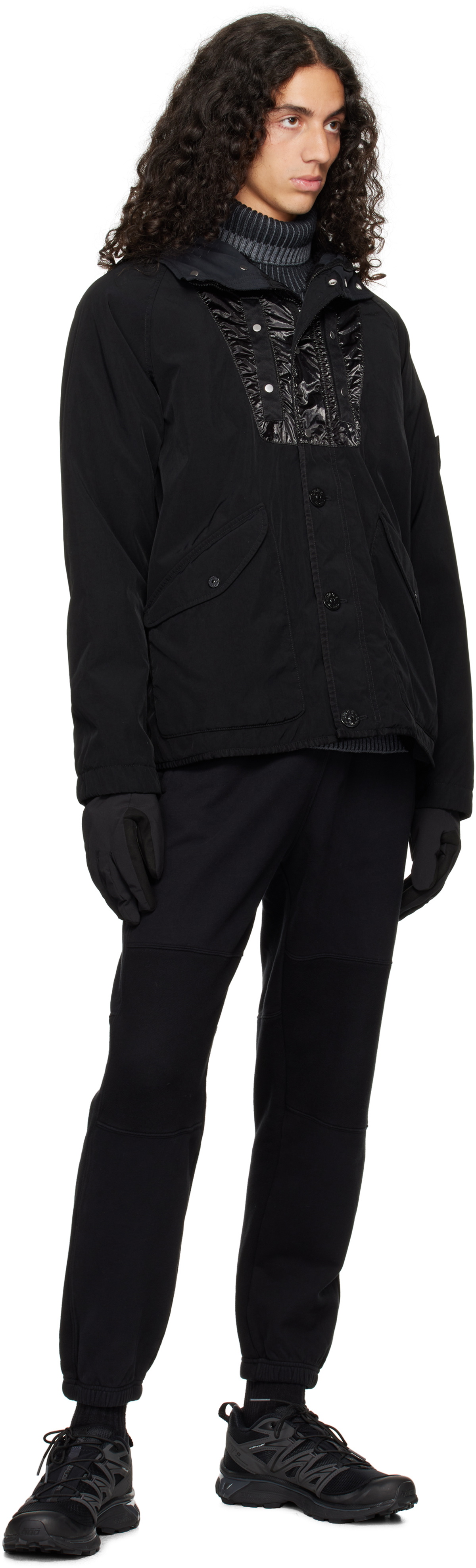 Stone Island Black Nylon Panama Jacket Stone Island